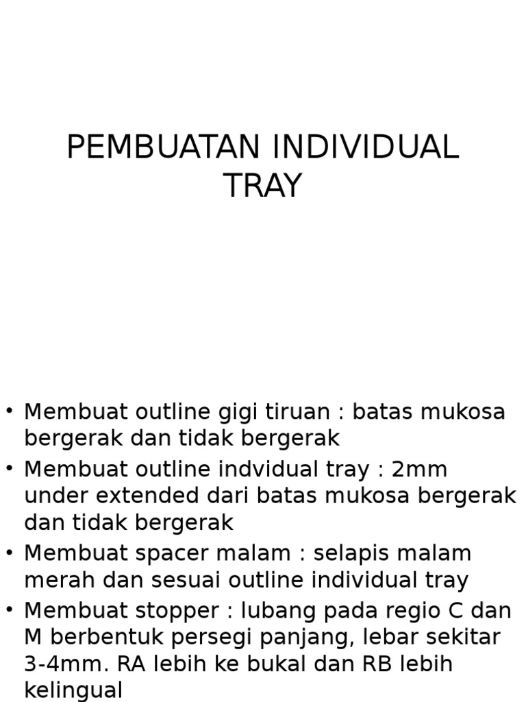 Pembuatan Individual Tray | PDF