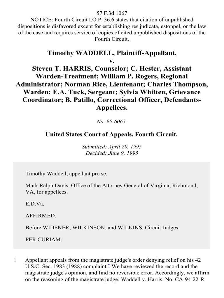 United States Court of Appeals, Fourth Circuit | PDF