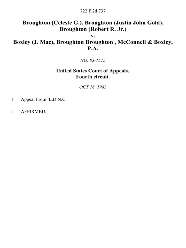 Broughton (Celeste G.), Broughton (Justin John Gold), Broughton (Robert ...