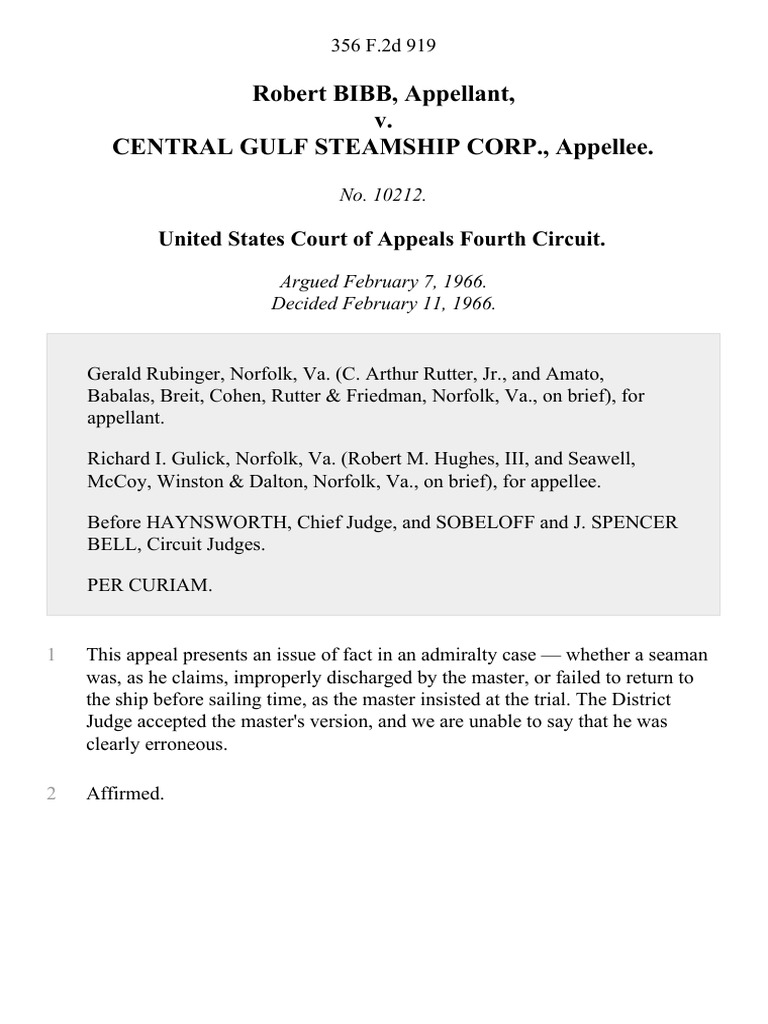Seaman Discharge Dispute Ruling | PDF