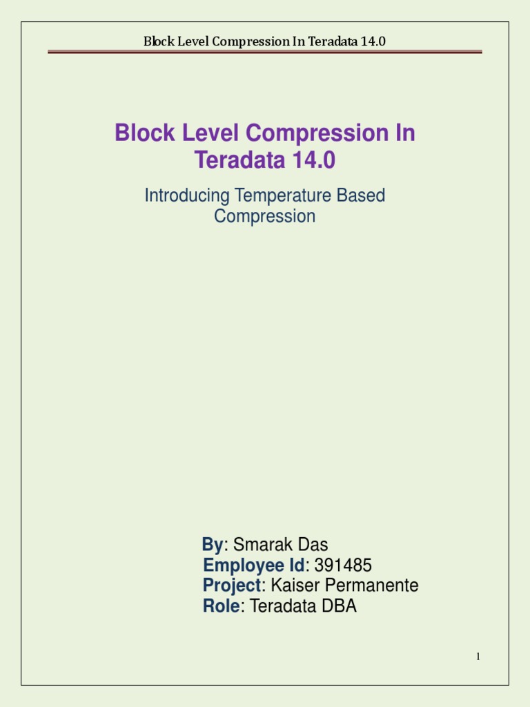 BLC Teradata 14 PDF | PDF | Data Compression | Database Index
