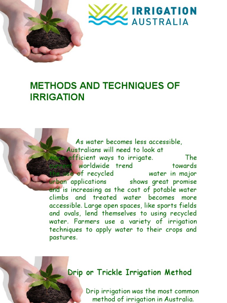 Methods and Techniques of Irrigation | PDF | Irrigation | Hydrology And ...
