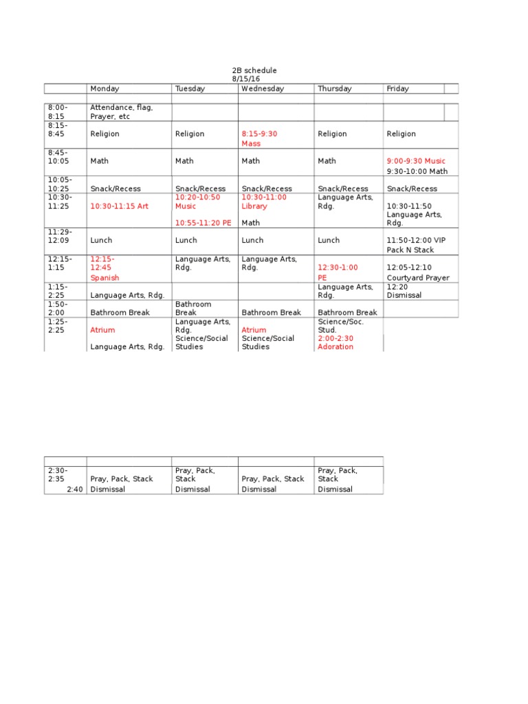 2b Schedule 8 11 16 | PDF | Foreign Language Studies