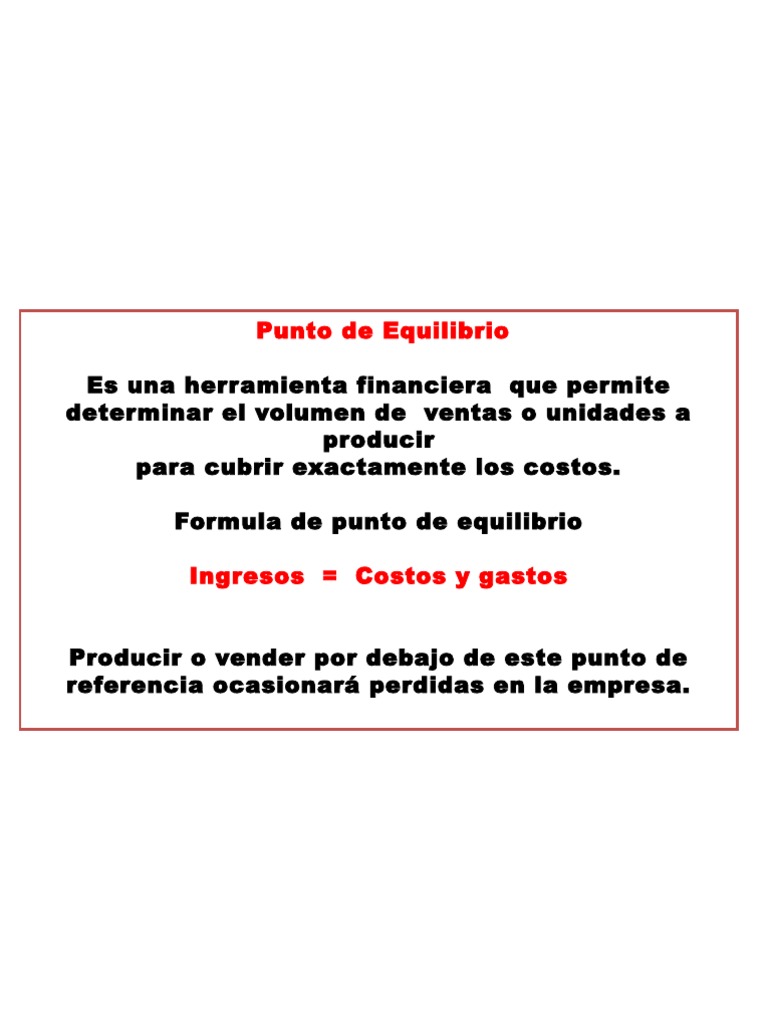 Taller 7. AEF - Punto de Equilibrio Curso Normal | PDF | Costo ...