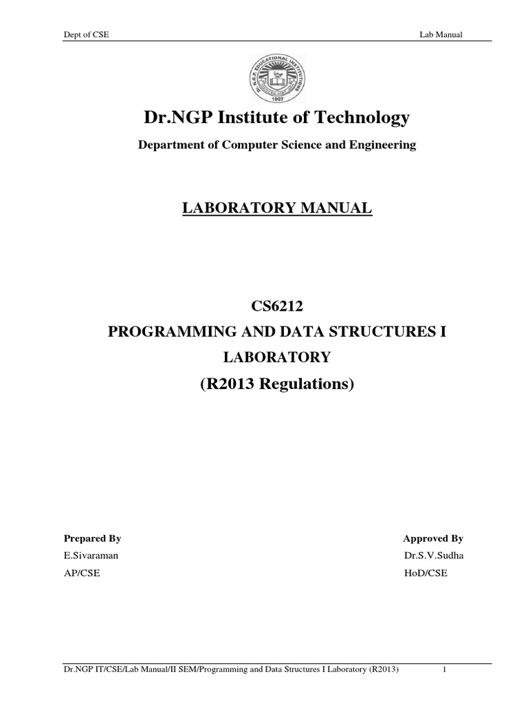 PDS I LAB Manual With Programs | PDF | String (Computer Science) | C (Programming Language)