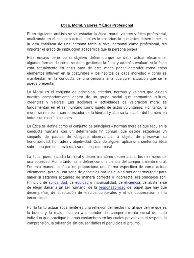 Etica y Moral | PDF | Moralidad | Comportamiento