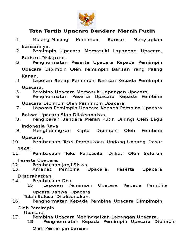 Tata Tertib Upacara | PDF