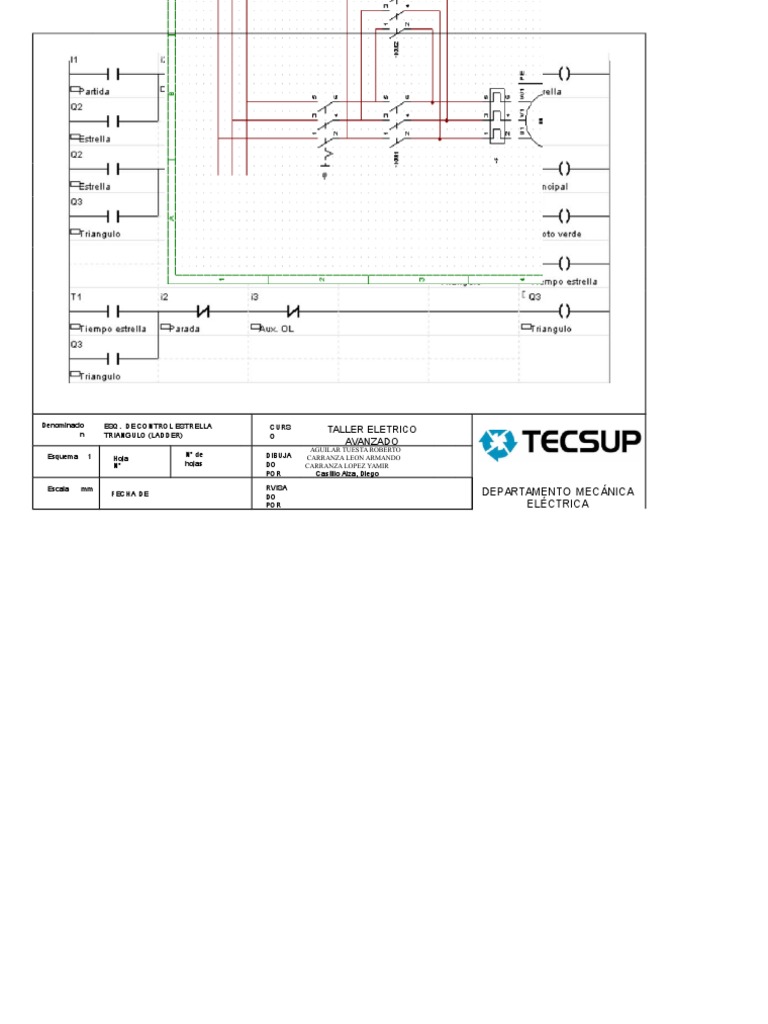 Esquema de control estrella triángulo (ladder) para un taller eléctrico ...