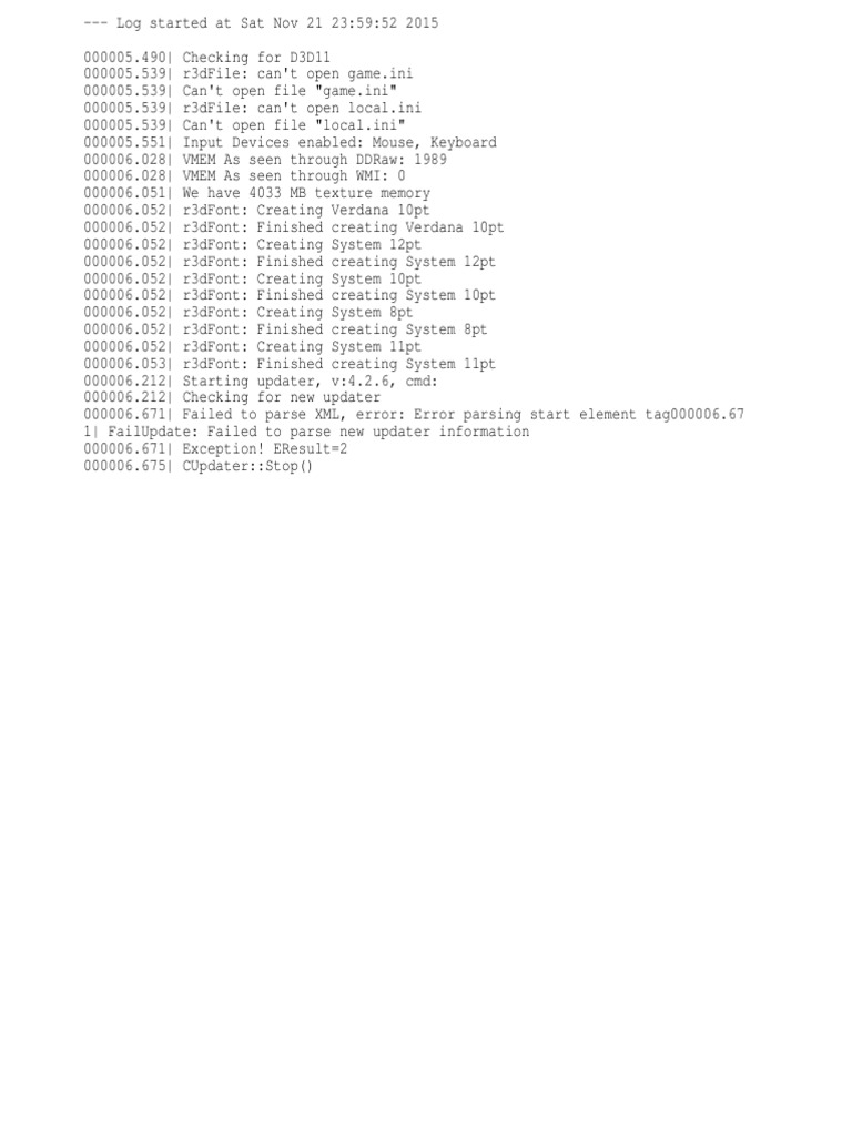 Game Initialization Log Errors | PDF | Games & Activities | Technology & Engineering