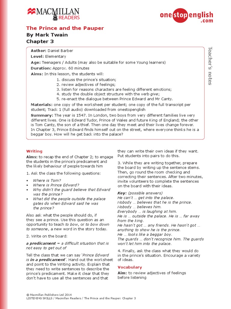 The Prince and The Pauper Part 3 | PDF | The Prince And The Pauper