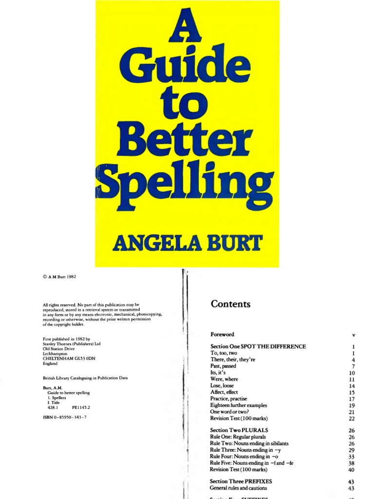 A Guide To Better Spelling | PDF | Verb | Linguistic Typology