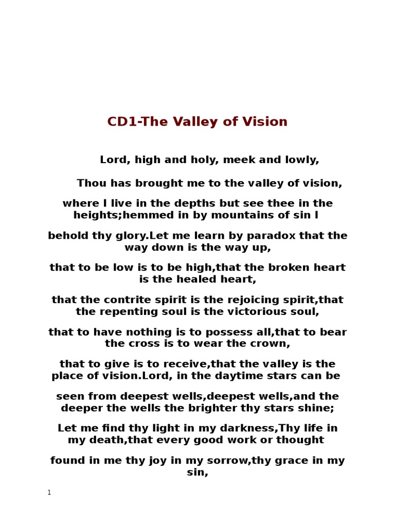 Arthur G. Bennett - The Valley of Vision | PDF | Grace In Christianity ...