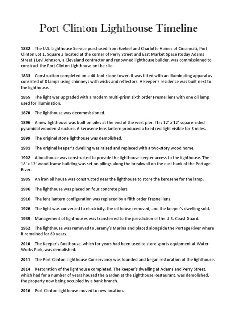 PC Lighthouse Timeline | PDF