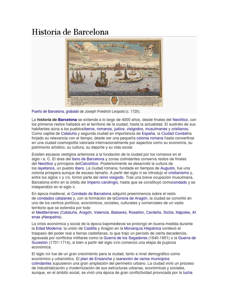 Historia de Barcelona | PDF | Barcelona | Cataluña