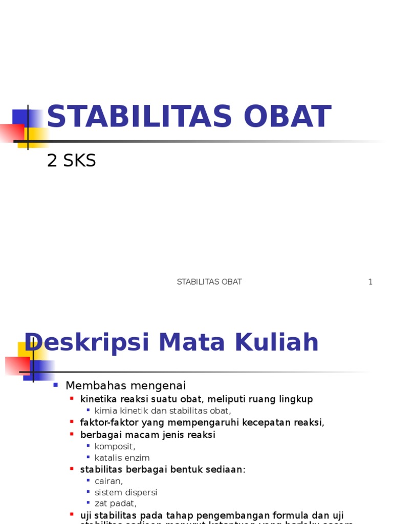 Stabilitas Obat Pdf