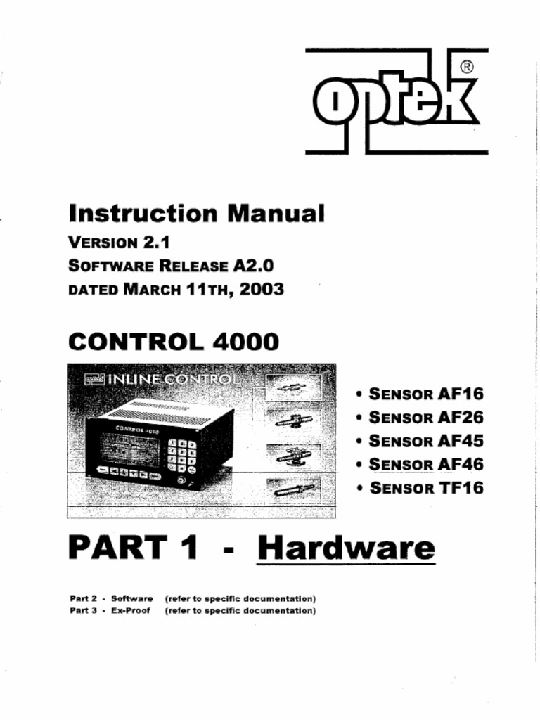 Manual de Mantenimiento & Operacion Optek | PDF | Optical Filter ...