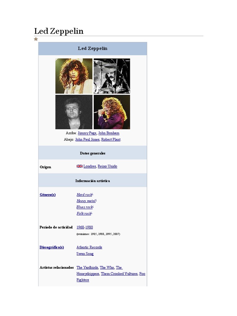 Led Zeppelin Historia | PDF | Led Zeppelin | Grupos musicales