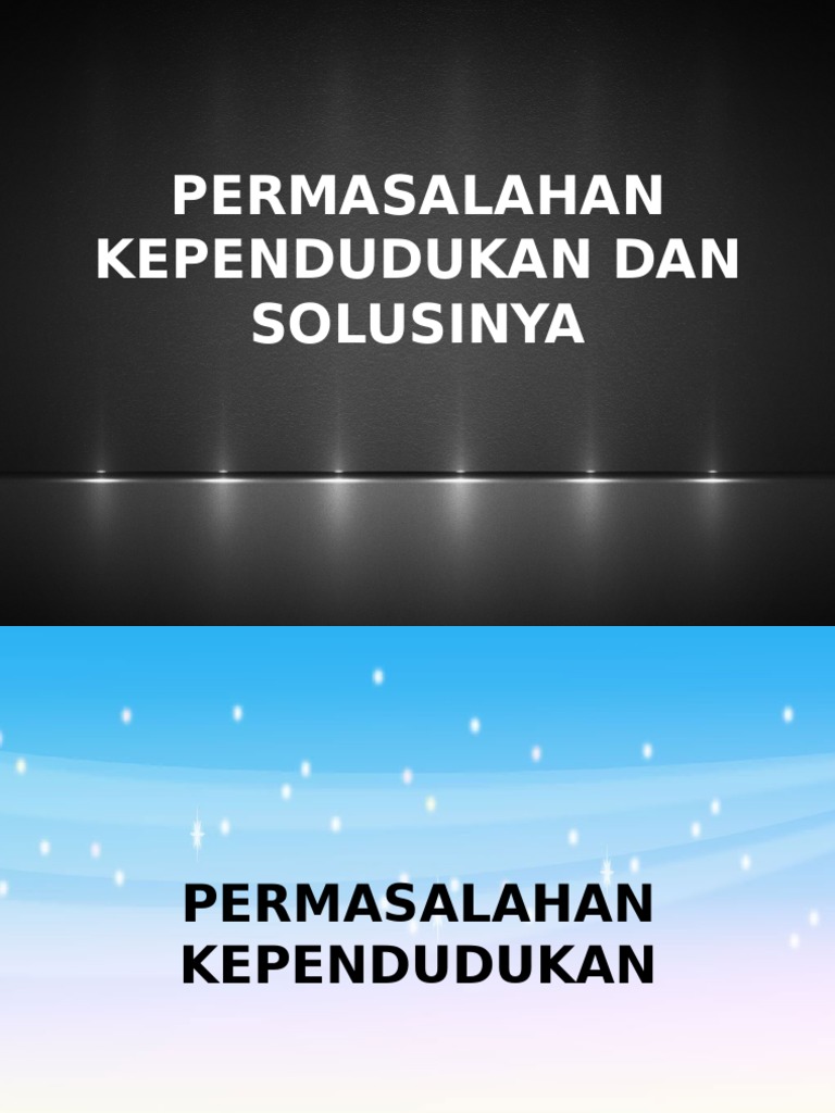 Permasalahan Kependudukan Dan Solusinya | PDF