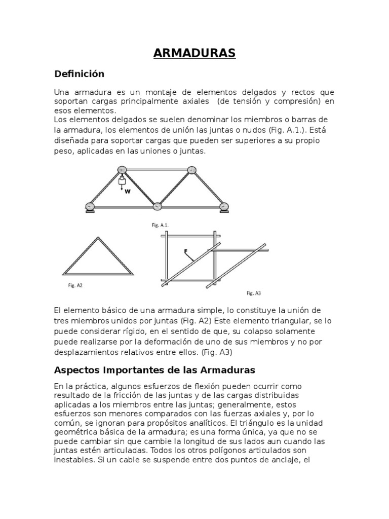 Tipos y Definición de Armaduras Estáticas | PDF | Ingeniería ...