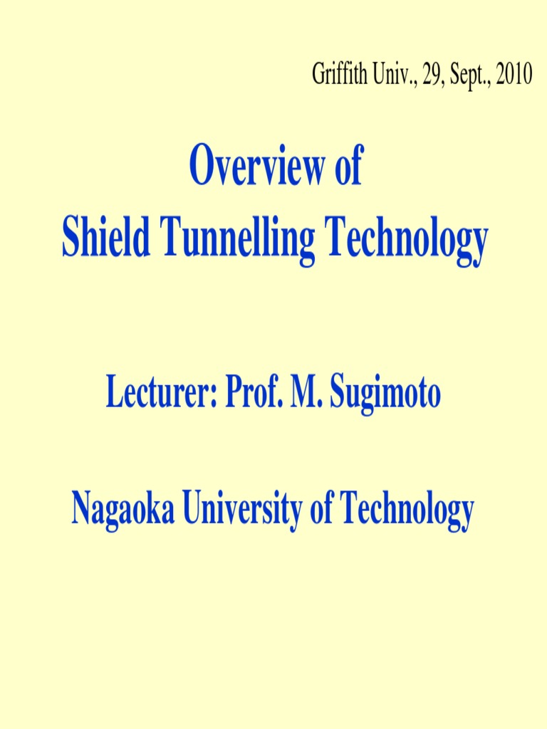 Overview of Shield Tunnelling Technology | PDF | Tunnel | Building ...