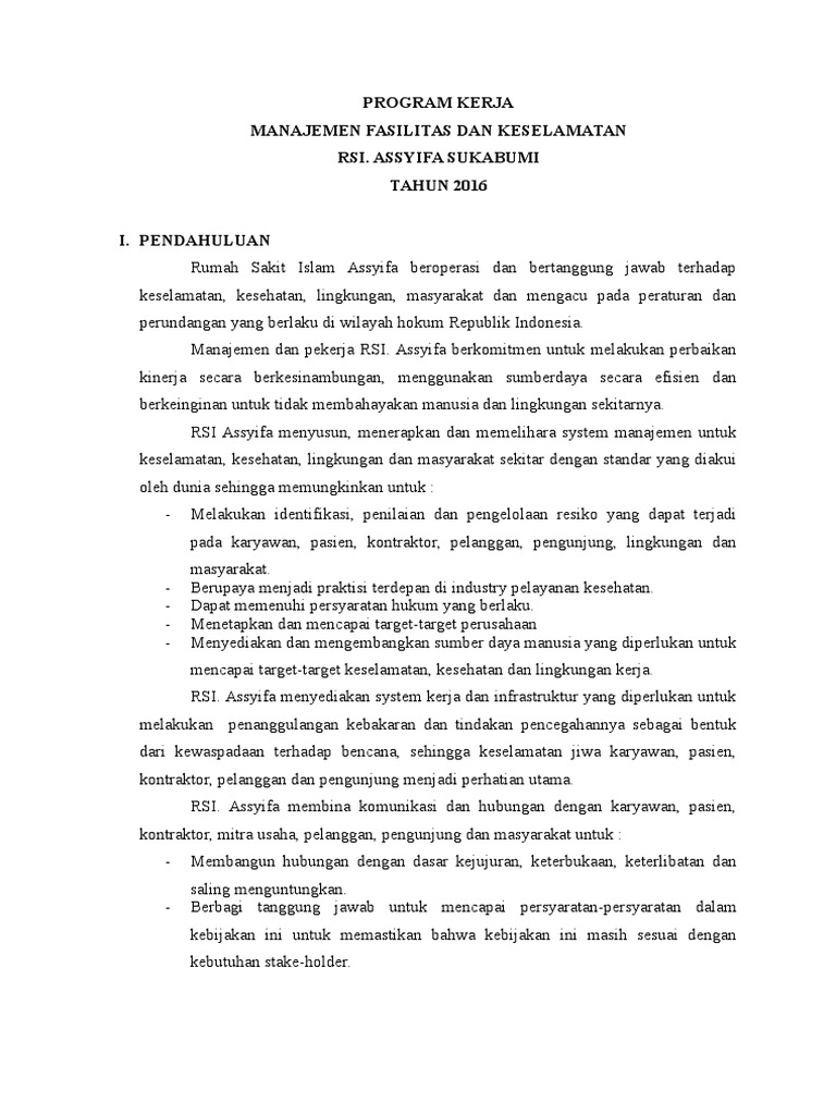 Program Kerja MFK | PDF