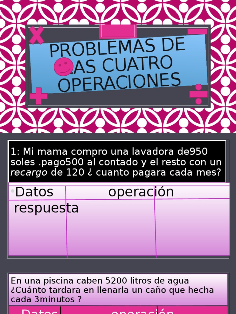 Problemas de Las Cuatro Operaciones | PDF