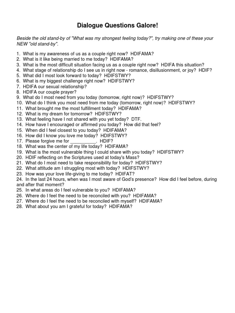 Dialogue Questions Galore | Download Free PDF | Christmas | Easter