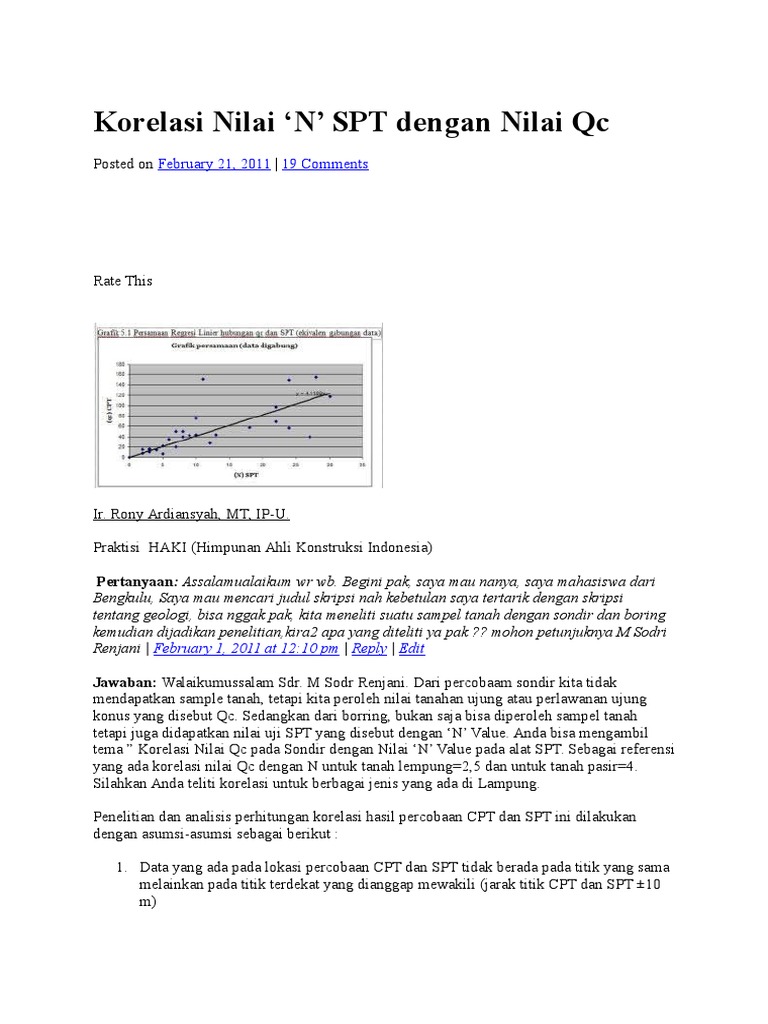 Korelasi Nilai SPT & CQ | PDF | Sains & Matematika