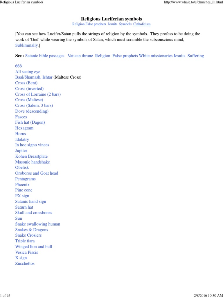 Religious Luciferian Symbols | PDF | Catholic Church | Pope