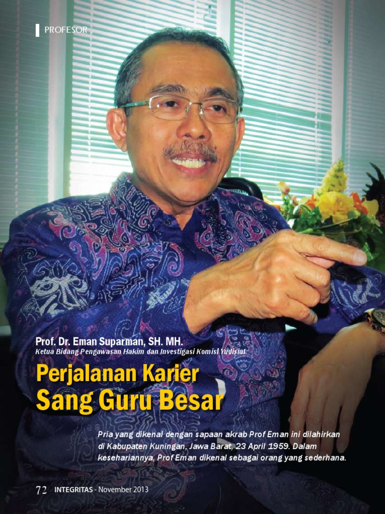 Tokoh INTEGRITAS: Prof. Dr. Eman Suparman, SH. MH. | PDF