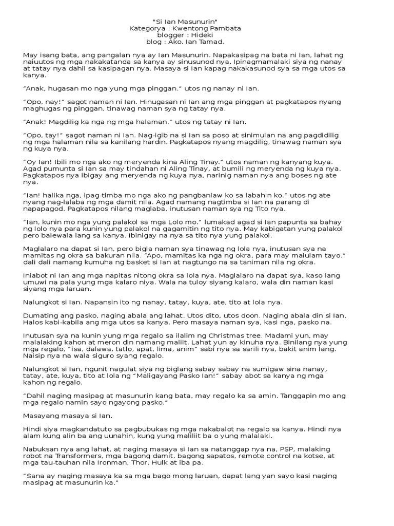 Si Ian Masunurin | PDF