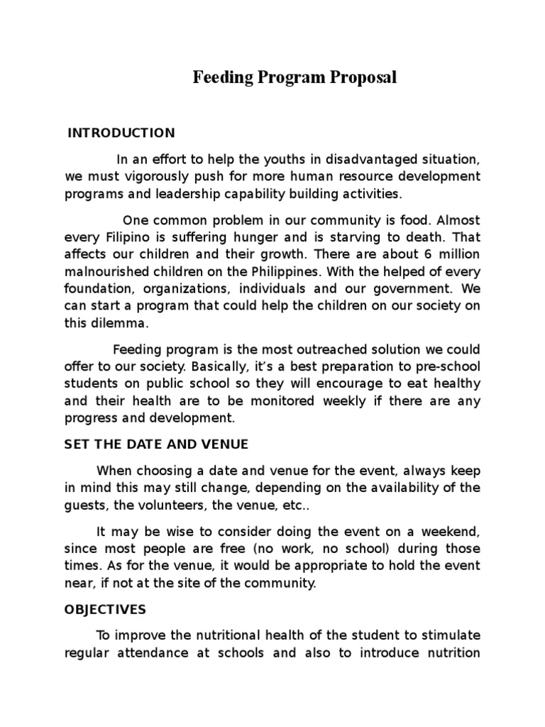 Feeding Program | PDF | Malnutrition | Nutrition