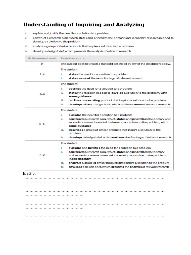 Inquiring and Analyzing | PDF