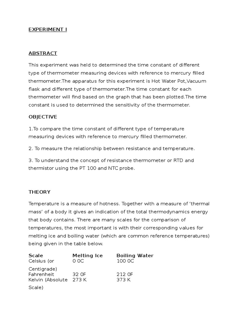 Experiment 3 | PDF | Thermometer | Pressure Measurement