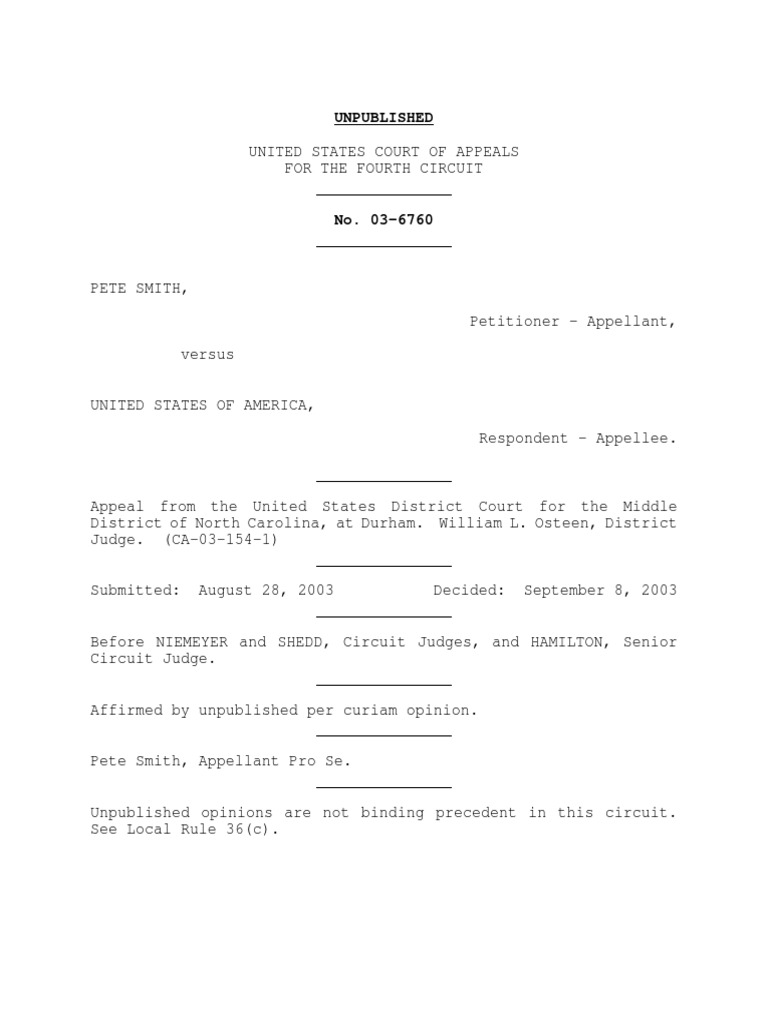 Pete Smith v. USA Appeal Decision | PDF | Law