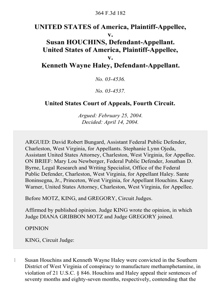 United States v. Susan Houchins, United States of America v. Kenneth ...