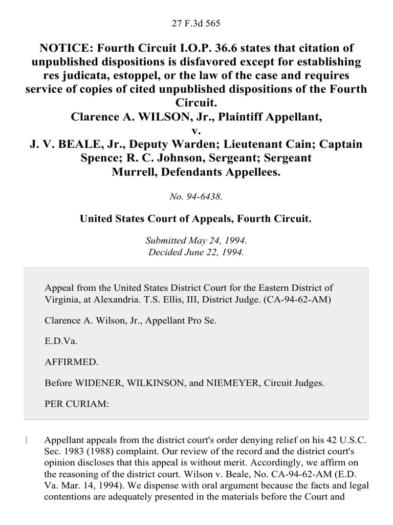 United States Court of Appeals, Fourth Circuit | PDF | Law