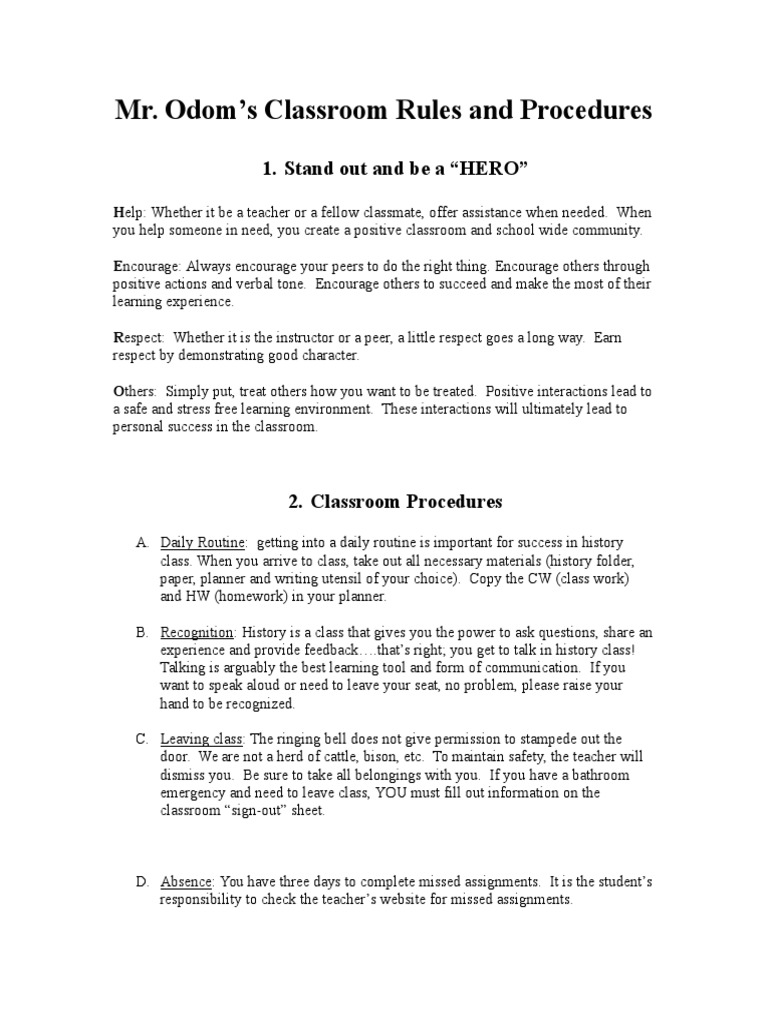 Classroom Policies | PDF | Homework | Cognition