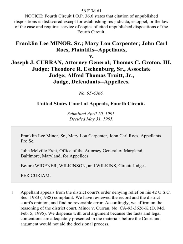 United States Court of Appeals, Fourth Circuit | PDF | Law