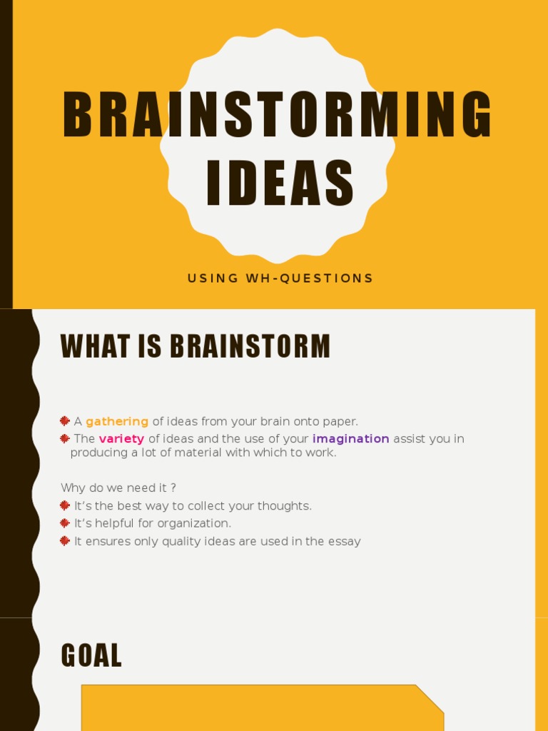 Brainstorming Ideas: Using Wh-Questions | PDF