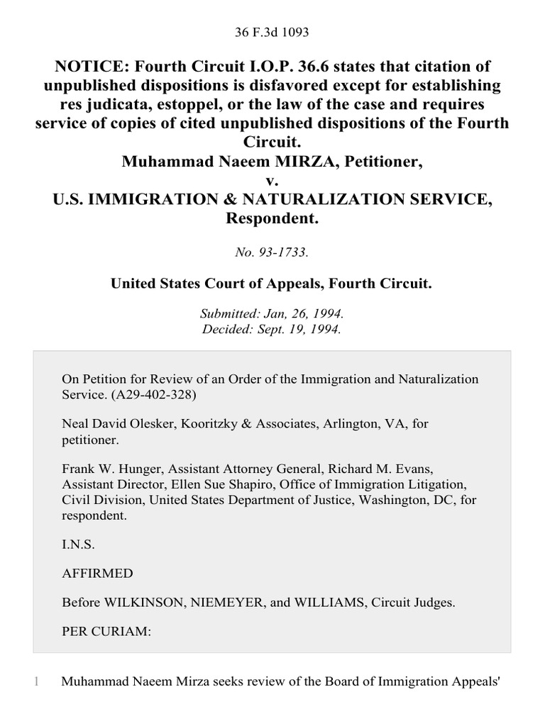 Muhammad Naeem Mirza v. U.S. Immigration & Naturalization Service, 36 F ...