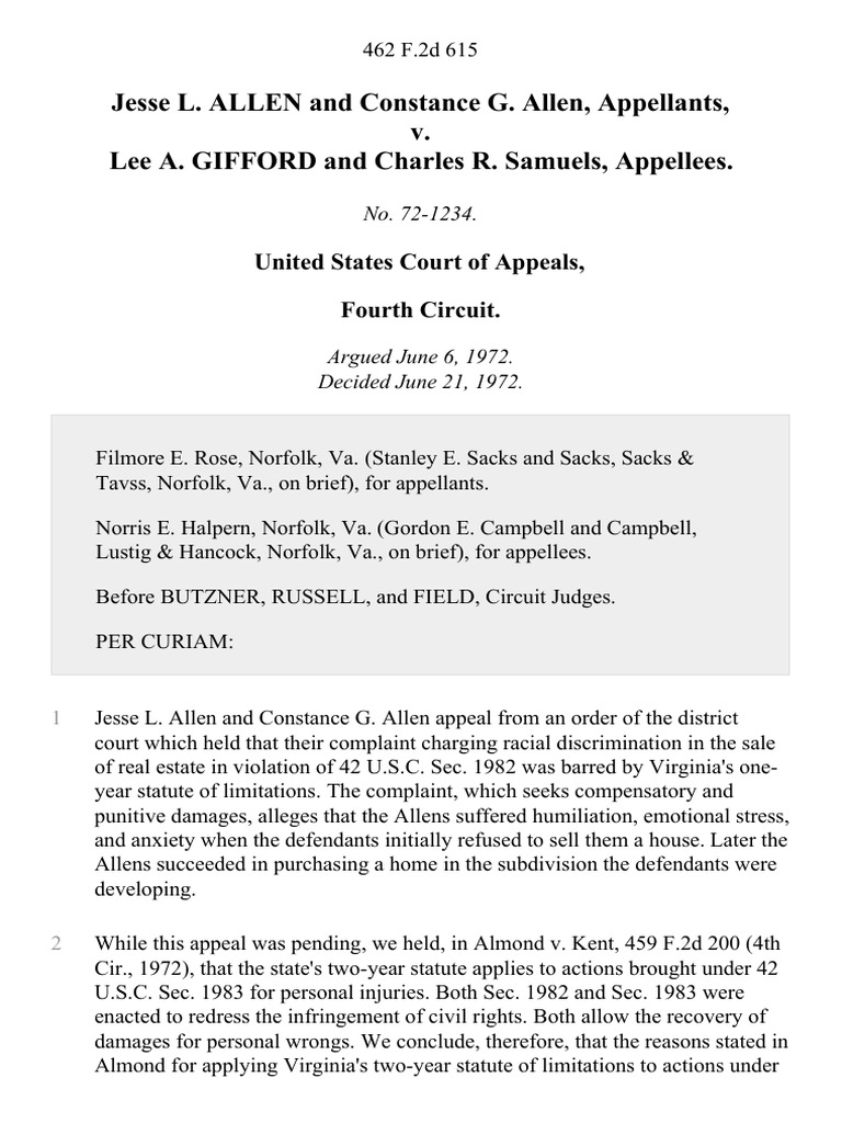 Jesse L. Allen and Constance G. Allen v. Lee A. Gifford and Charles R ...