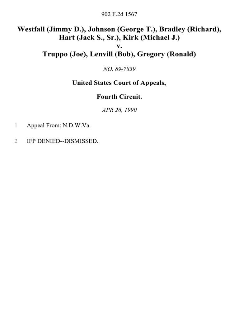 Westfall (Jimmy D.), Johnson (George T.), Bradley (Richard), Hart (Jack ...