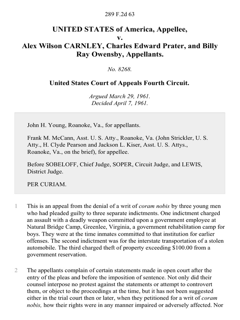 United States v. Alex Wilson Carnley, Charles Edward Prater, and Billy ...