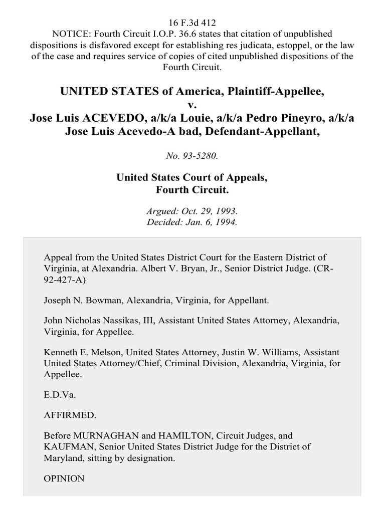 Acevedo Drug Conspiracy Appeal Ruling | PDF | Probable Cause | Illinois ...