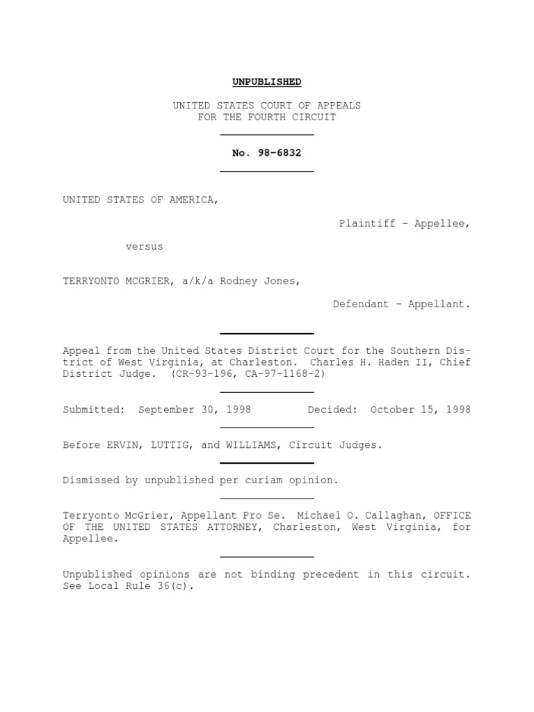 United States v. McGrier, 4th Cir. (1998) | PDF