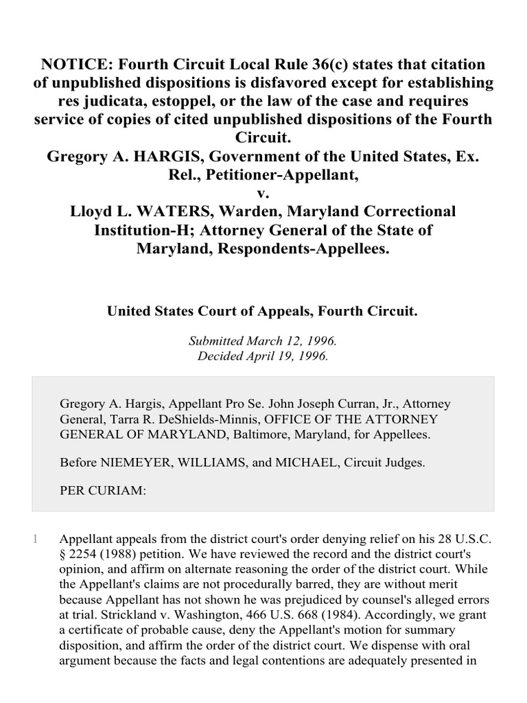 United States Court of Appeals, Fourth Circuit | PDF