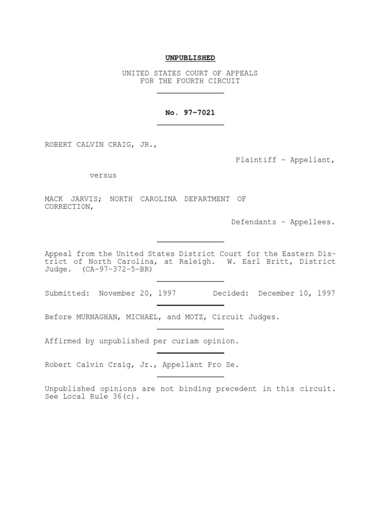 Craig v. Jarvis Appeal Decision | PDF