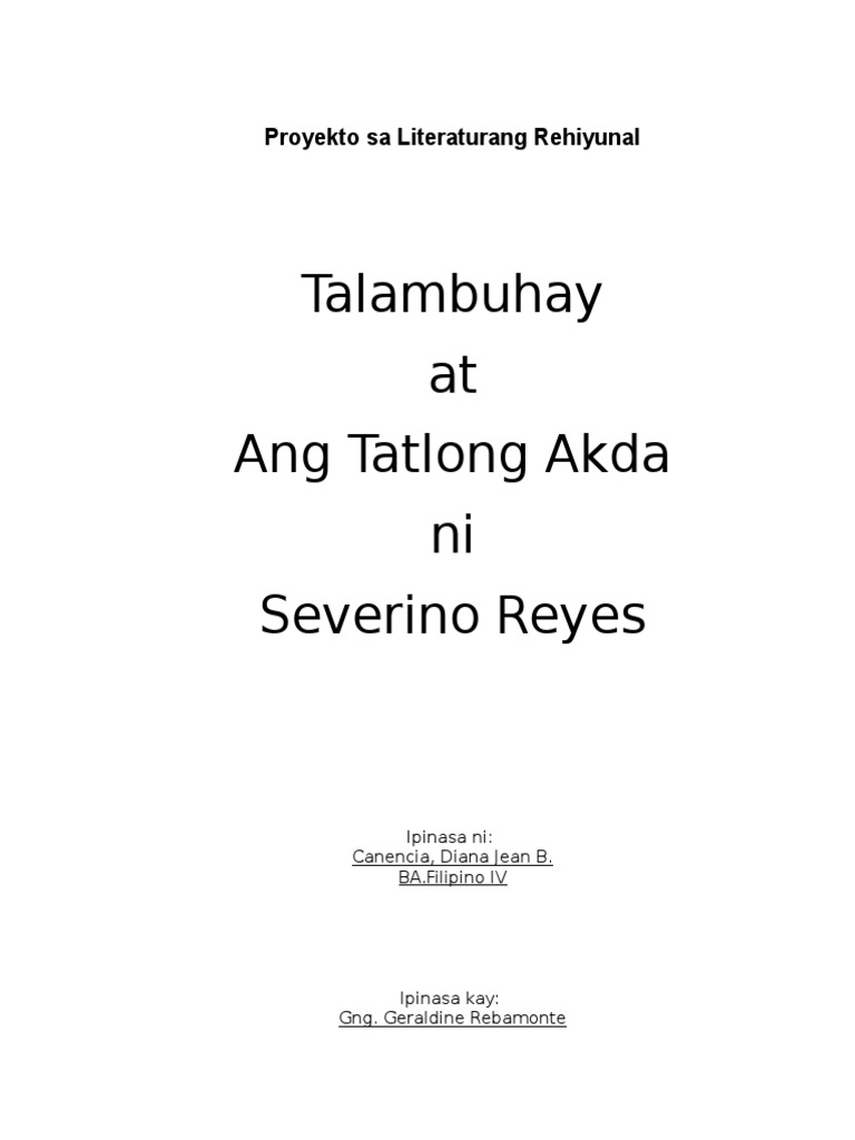 Severino Reyes | PDF