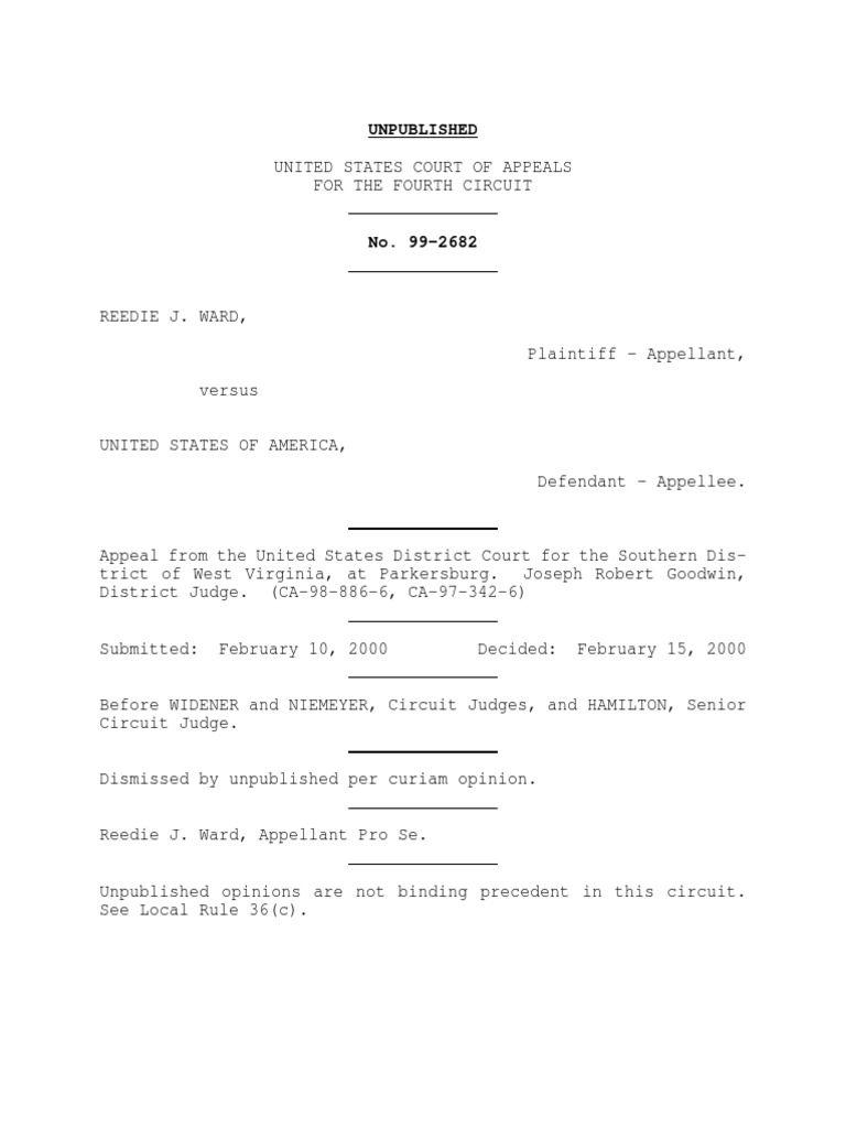 Ward v. United States, 4th Cir. (2000) | PDF